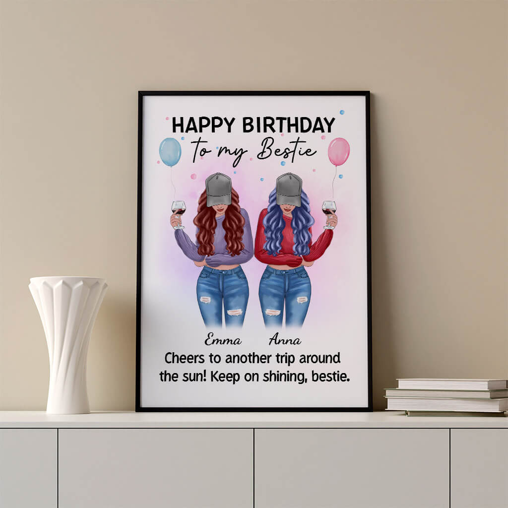 Personalized Happy Birthday To My Bestie Poster - Personal House