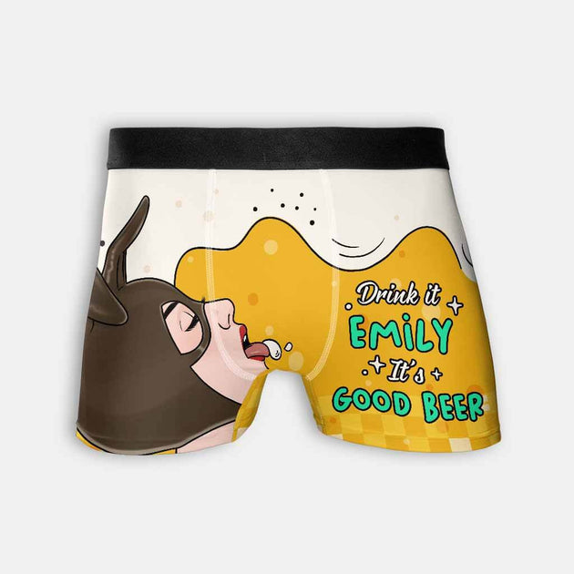 Drink It It's Good Beer - Funny Personalized Boxers For Him - Personal ...